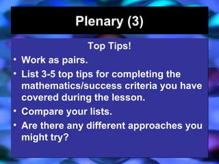 28 plenary ideas_for_mathematics | PPT