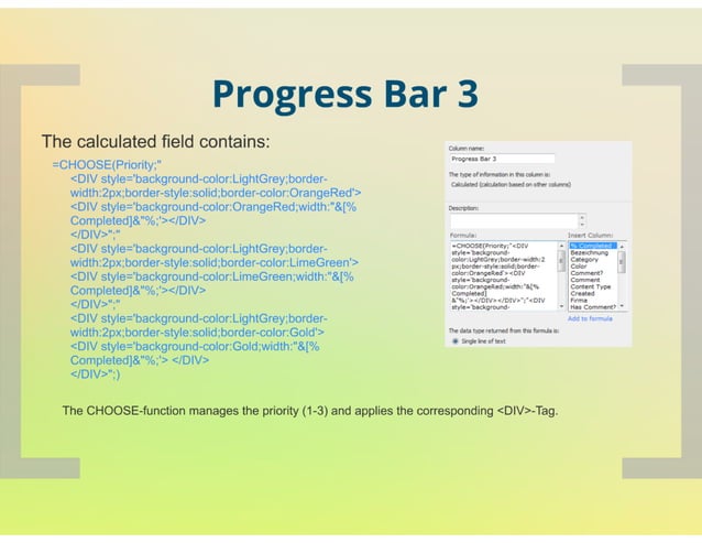 Sharepoint Lesson 28 Visualisation Of A Progress Bar