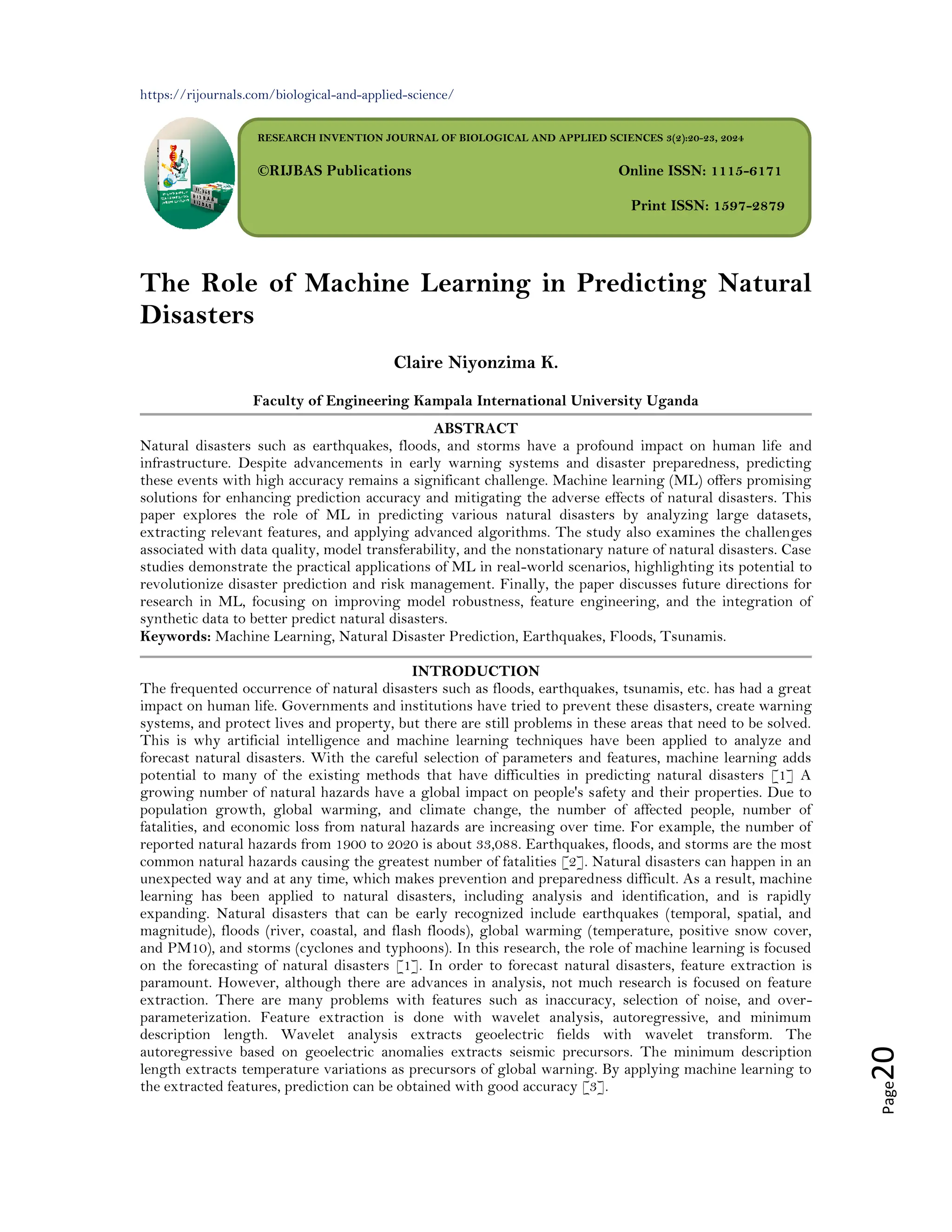 The Role of Machine Learning in Predicting Natural Disasters (www.kiu ...