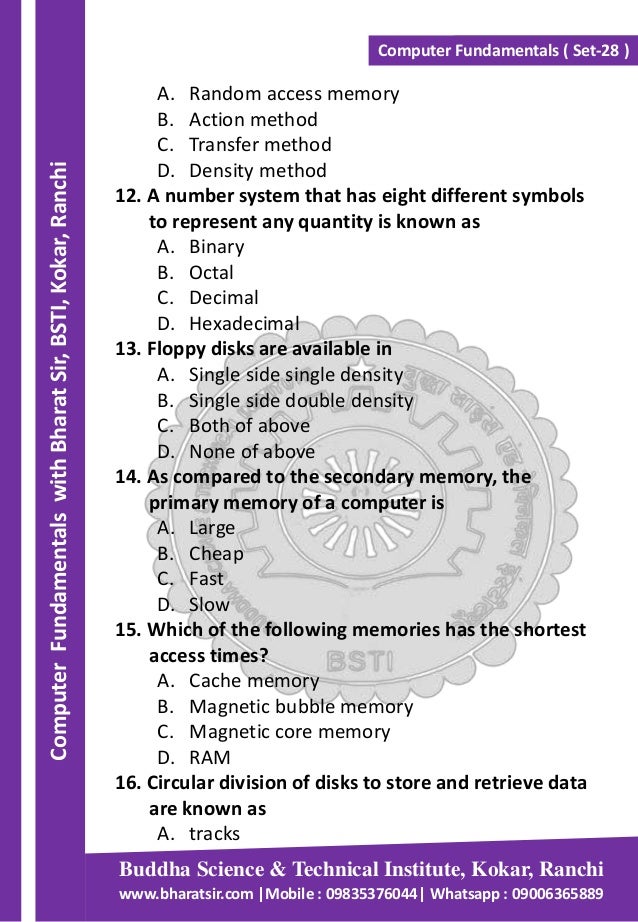BSTI-BharatSir : Computer Fundamentals Set-28 | PPTX