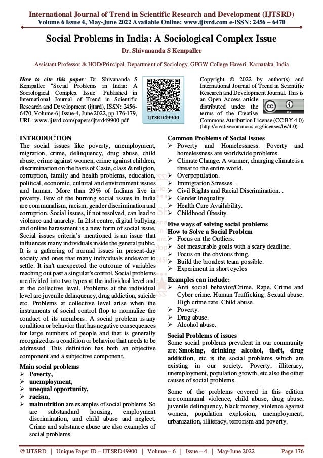 Social Problems in India A Sociological Complex Issue | PDF
