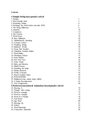 String based programming puzzles solved | DOCX