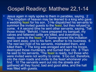 28th Sunday A Mass Readings | PPT | Christianity | Religion & Spirituality