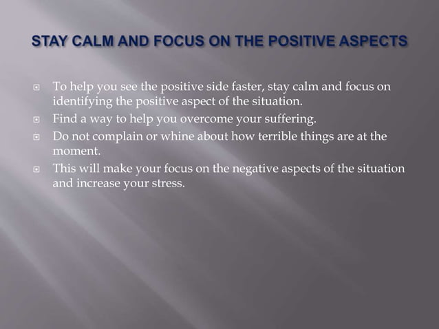 Think positively to decrease your stress level | PPTX