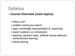 28th Jan Intro to AI.ppt | Artificial Intelligence | Technology & Computing