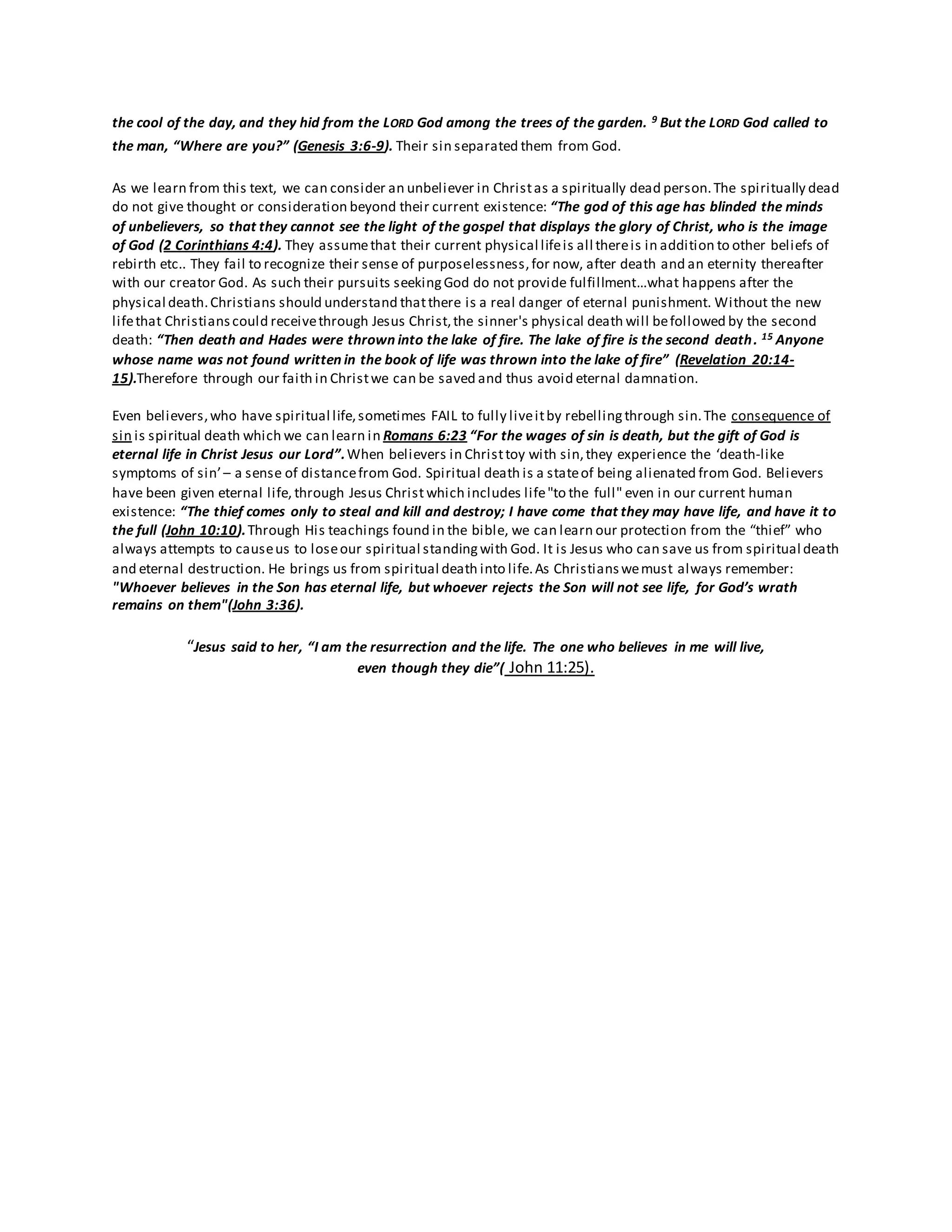 28th october 2015 spiritual death | DOCX