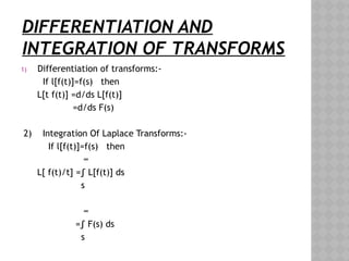 laplace Tranform, definition, Examples, methods | PPTX