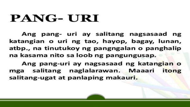 Pang uri at-uri_ng_pang-uri_grade_6 | PPTX