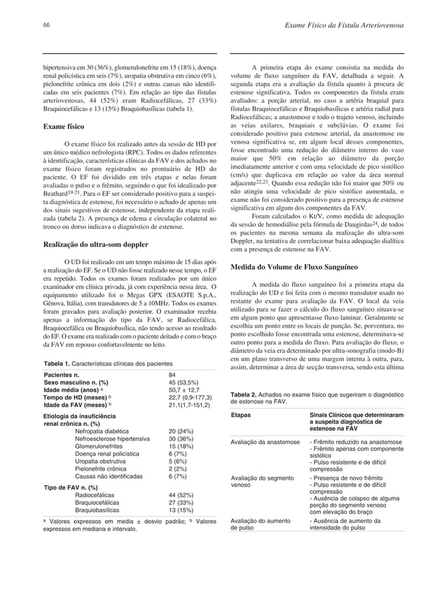 Exame físico FAV | PDF | Medical Tests | Medical Health