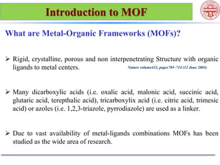 Metal organic Frameworks for sensor application | PPTX