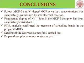 Metal organic Frameworks for sensor application | PPTX