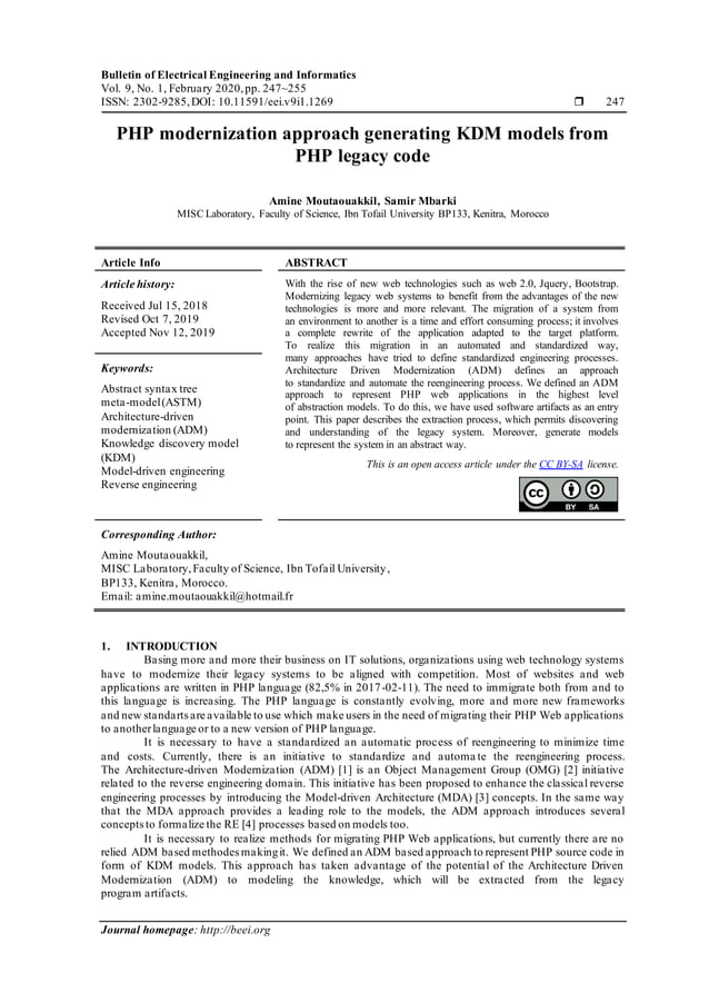Php Modernization Approach Generating Kdm Models From Php Legacy Code Pdf