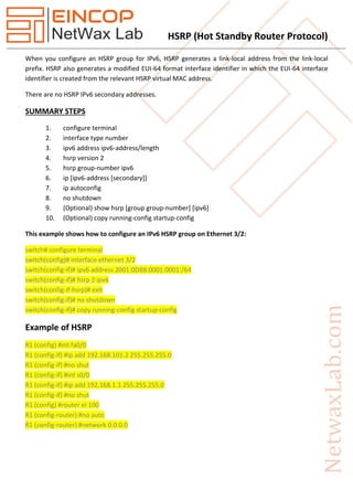 HSRP (hot standby router protocol) | PDF