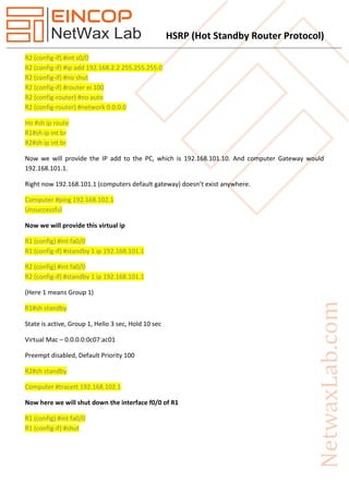 HSRP (hot standby router protocol) | PDF