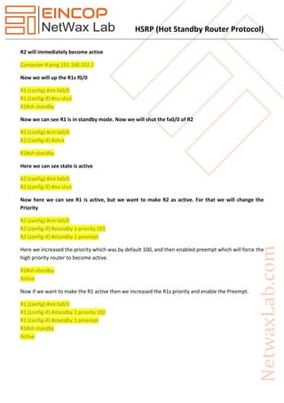 HSRP (hot standby router protocol) | PDF