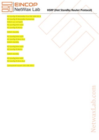 HSRP (hot standby router protocol) | PDF