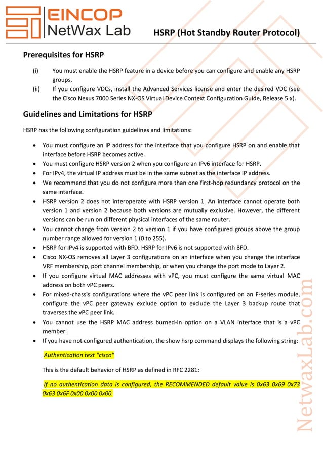 HSRP (hot standby router protocol) | PDF | Computer Networking | Computing
