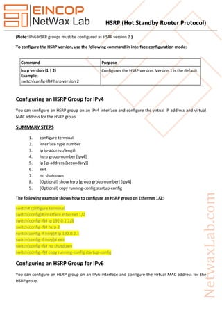 HSRP (hot standby router protocol) | PDF