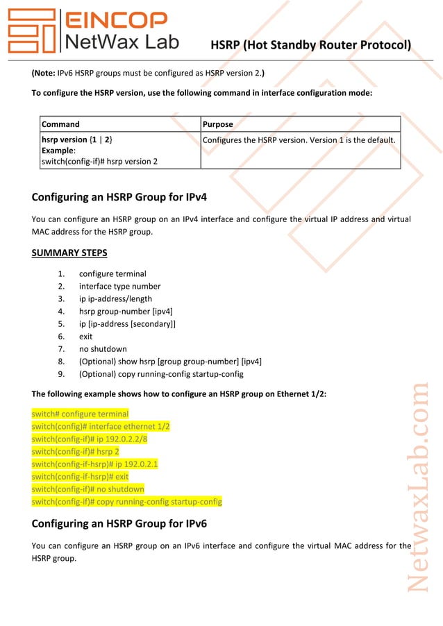 HSRP (hot standby router protocol) | PDF | Computer Networking | Computing