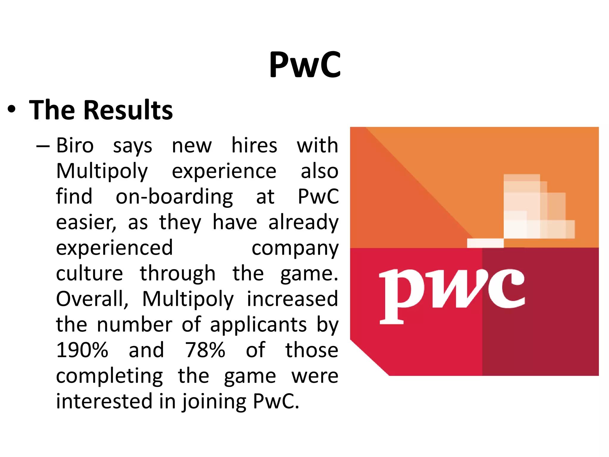 PWC success story - Gamification in recruitment - Manu Melwin Joy | PPTX