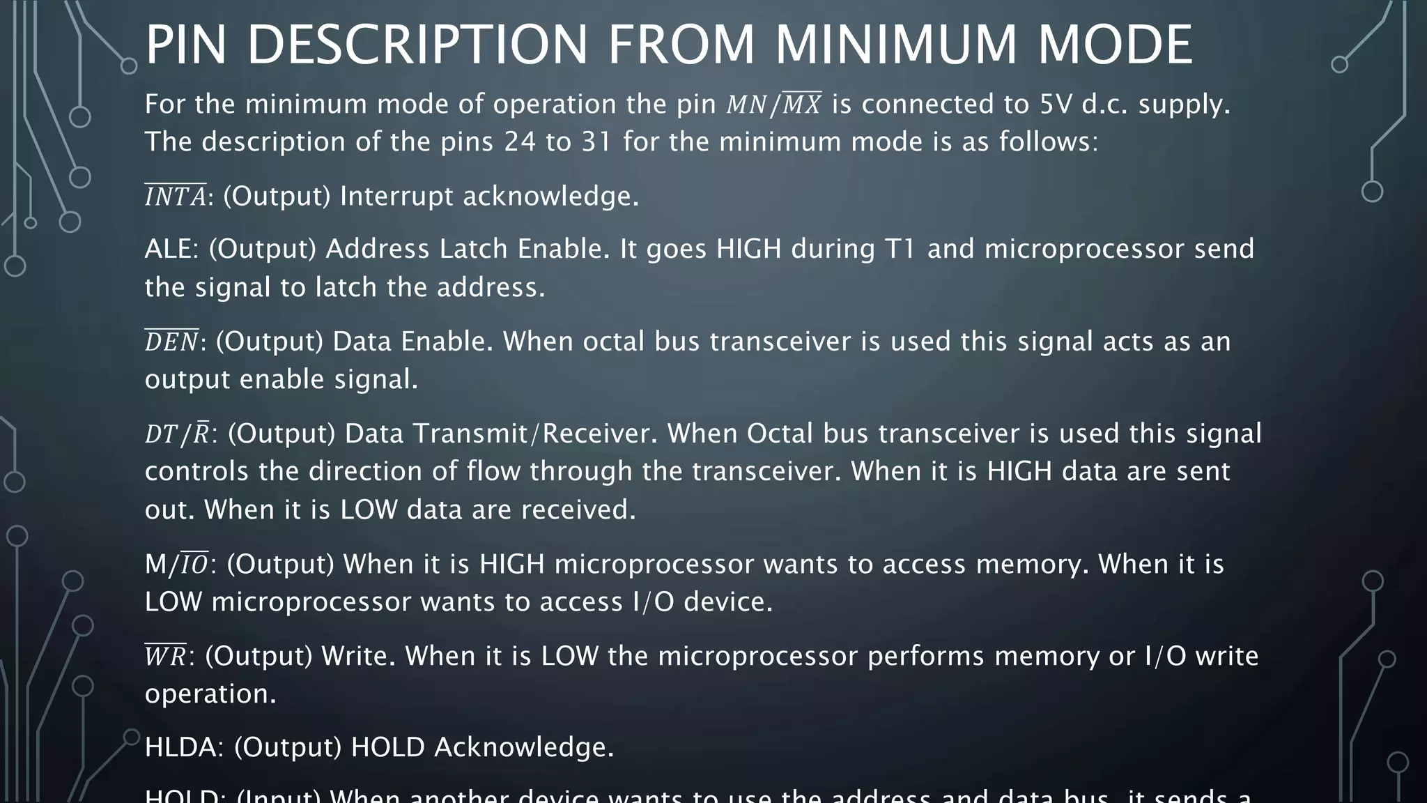 29. 8086 microprocessor pin diagram | PPTX