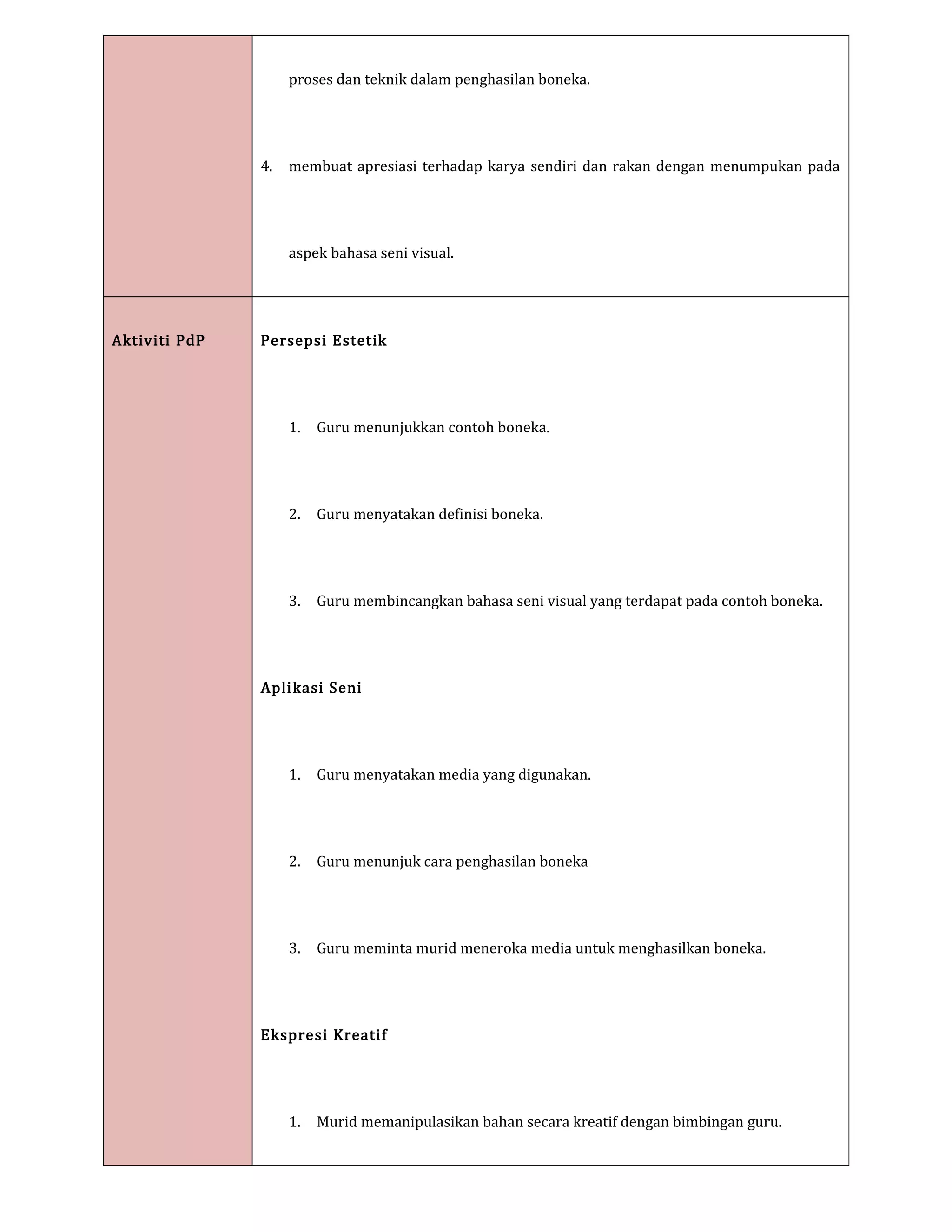 29. membentuk dan membuat binaan (boneka) | PDF