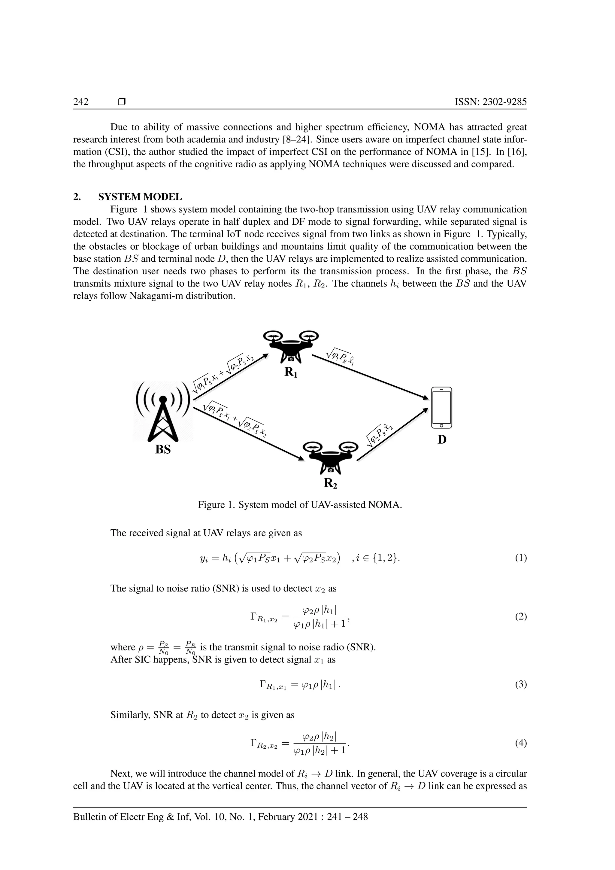 Employing Non Orthogonal Multiple Access Scheme In Uav Based Wireless