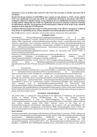 A study on the pharmacological management of mineral bone disease in ...