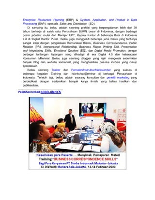 (2022) Silabus Training "Effective SALES COMMUNICATION Skill and NEGOTIATING TECHNIQUE" | DOCX