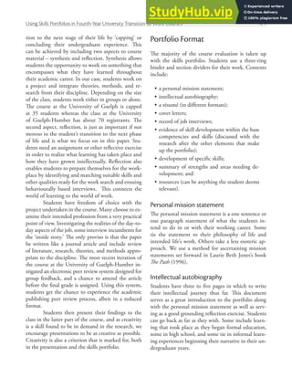 29. Using Skills Portfolios In Fourth-Year University Transition To Work Courses | PDF