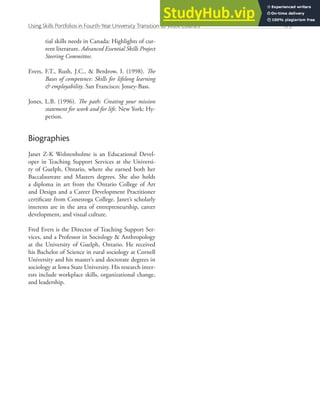 29. Using Skills Portfolios In Fourth-Year University Transition To Work Courses | PDF