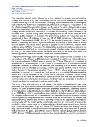 EVOLUTION OF EXPECTATION VIOLATIONS THEORY (EVT) FROM FACE-TO FACE ...