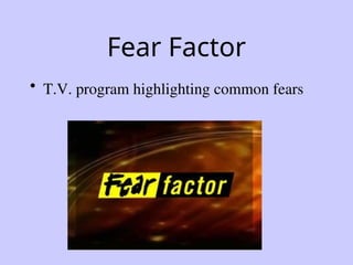 Project on phobia and types of phobia and it's factors | PPT