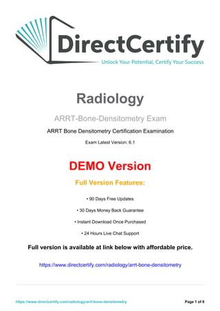 ARRT-Bone-Densitometry Practice Test Questions Answers | PDF