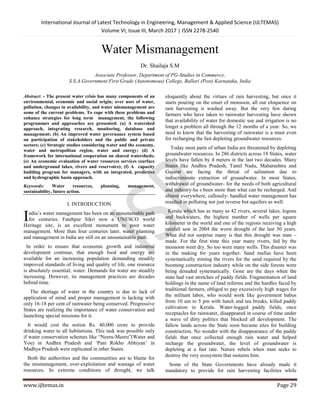 Water Mismanagement | PDF