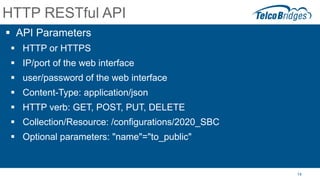 RESTful APIs and SBCs | PPT
