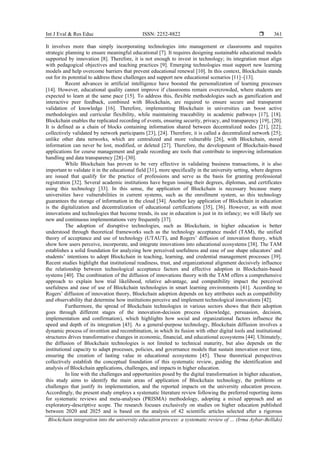 Blockchain integration into the university education process: a ...