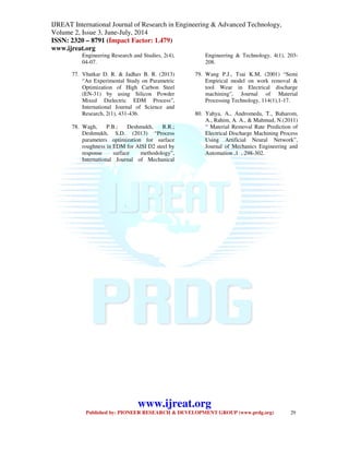 Latest Research Trend of optimization Techniques in Electric Discharge ...