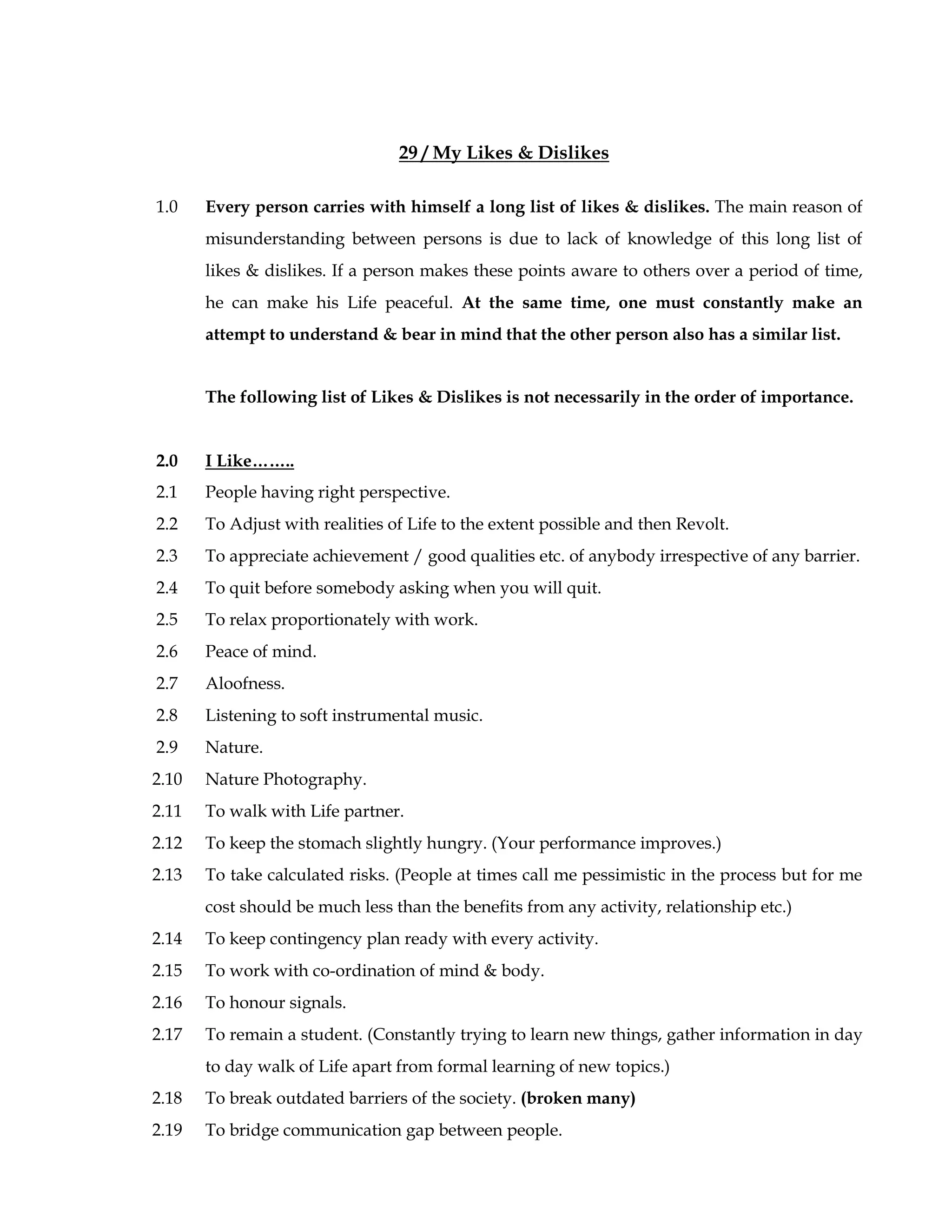 29 my likes & dislikes | PDF