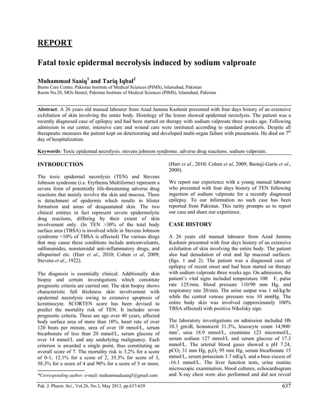 Toxic epidermal necrolysis | PDF