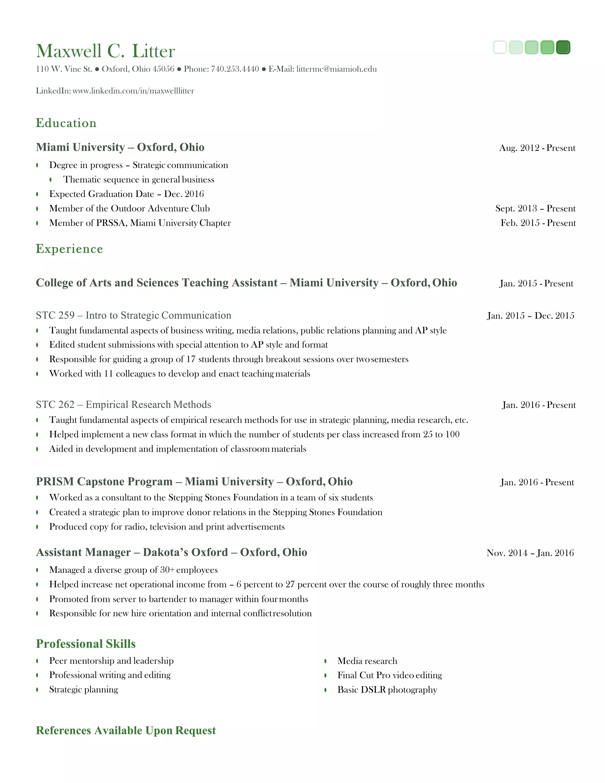 Maxwell C. Litter Resume | PDF