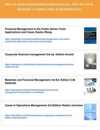 Cases in Financial Management 3 ed. Edition I M Pandey | PDF