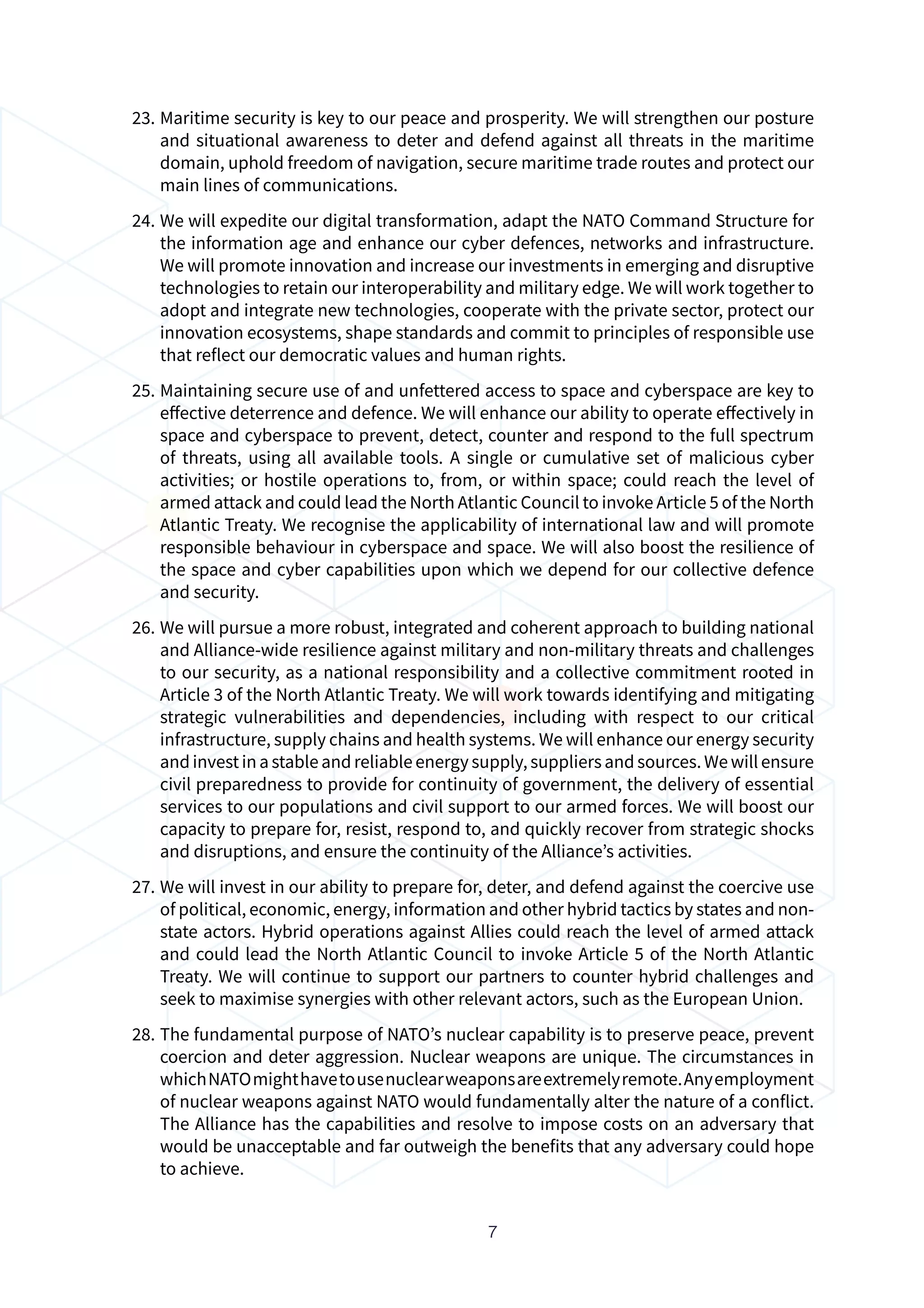 NATO 2022 Strategic Concept | PDF