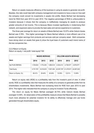290904968 financial-analysis-celcom-vs-maxis-2012-2014 | PDF