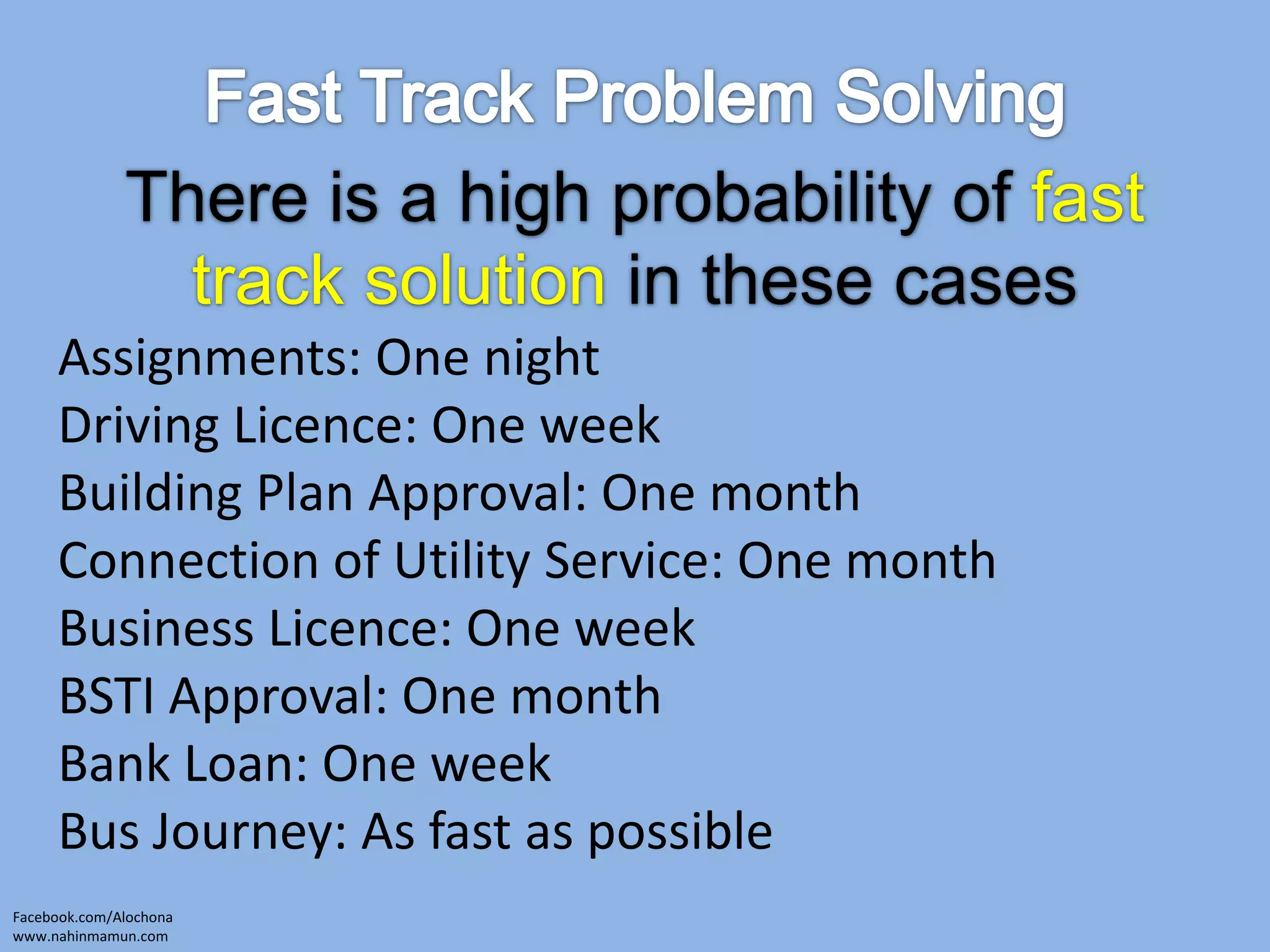 Fast Track Problem Solving in Bangladesh | PPT