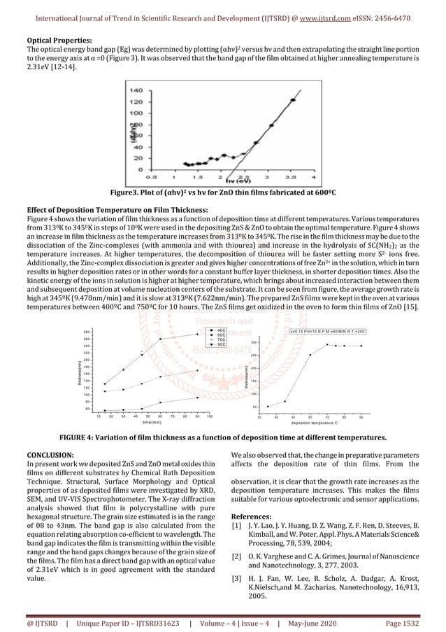 Preparation and Properties of Nanocrystalline Zinc Oxide Thin Films | PDF