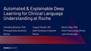 Automated and Explainable Deep Learning for Clinical Language ...