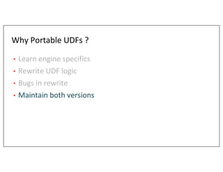 Portable UDFs: Write Once, Run Anywhere | PPT