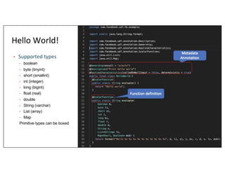 Portable UDFs: Write Once, Run Anywhere | PPT