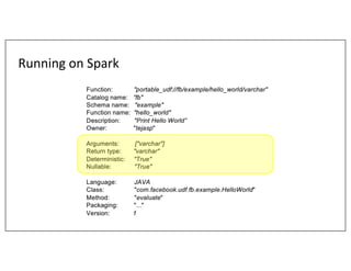 Portable UDFs: Write Once, Run Anywhere | PPT